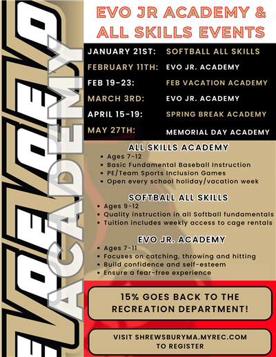 Shrewsbury Parks & Recreation: EVO Academy Baseball/Softball Clinics